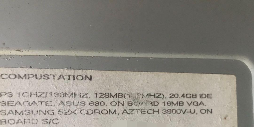 Fast Deal Vintage Window Millennium/ Desktop Computer/ CPU/ PC Monitor ...