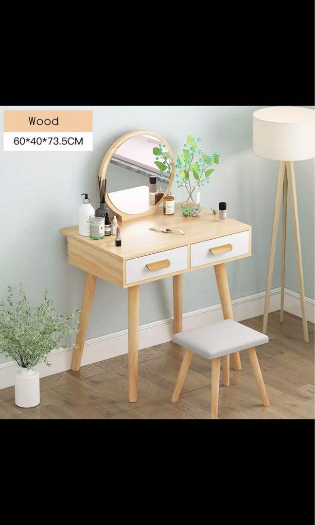 Wooden Dressing Table with Stool, Furniture & Home Living, Furniture ...