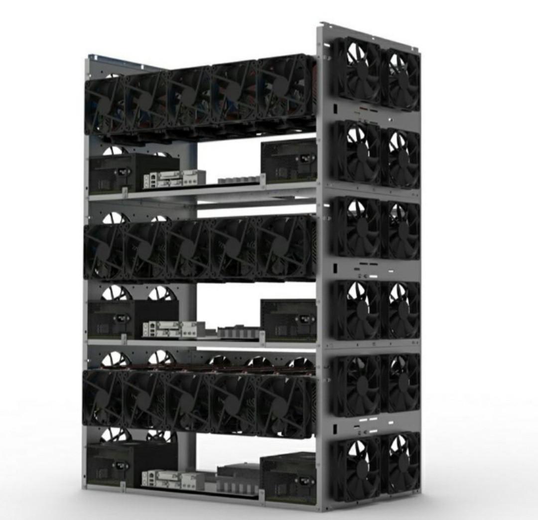10 gpu mining rack, mining case, dual psu, stackable, Computers & Tech ...