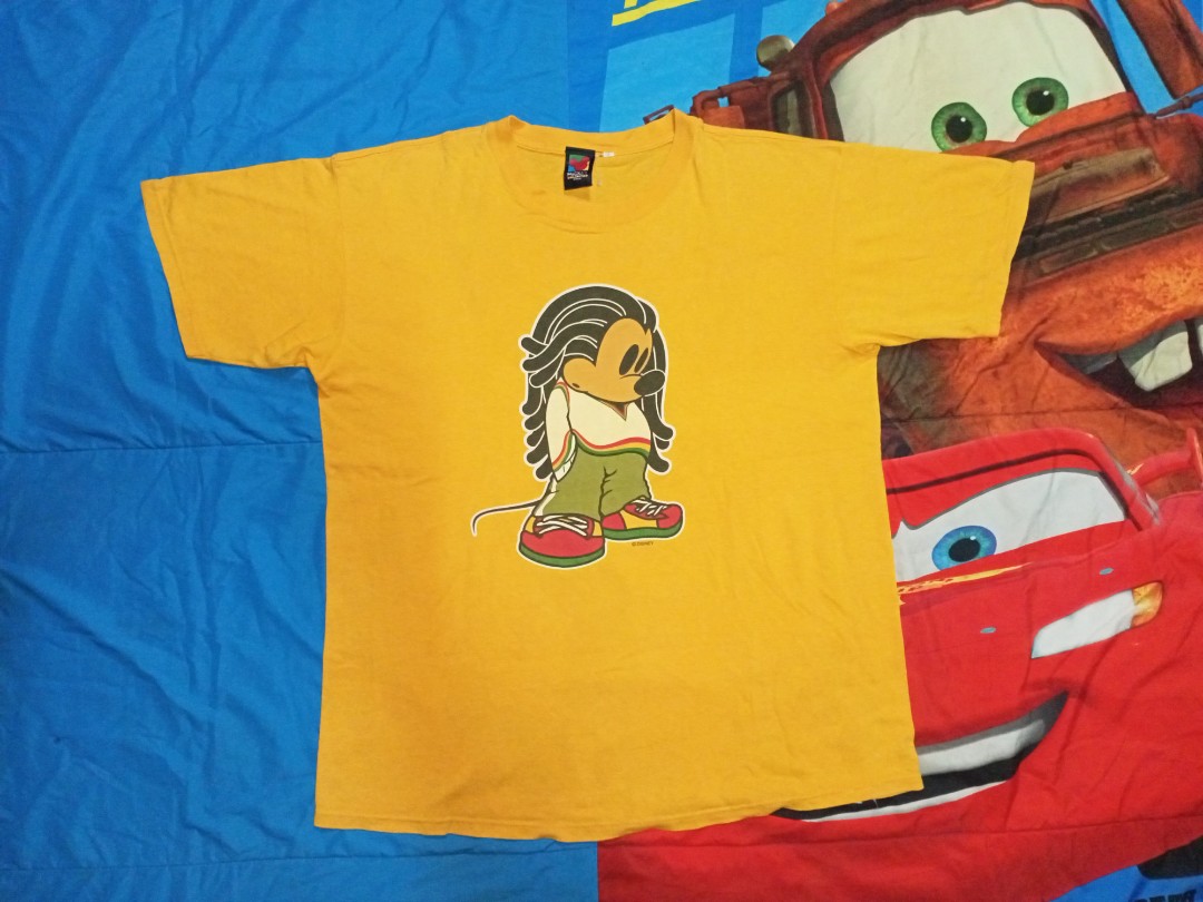 90's vintage Mickey mouse X bob Marley, Men's Fashion, Tops & Sets ...