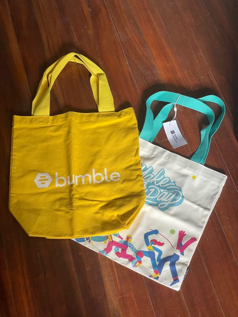 Bumble and tiktok canvas tote bag, Women's Fashion, Bags & Wallets ...