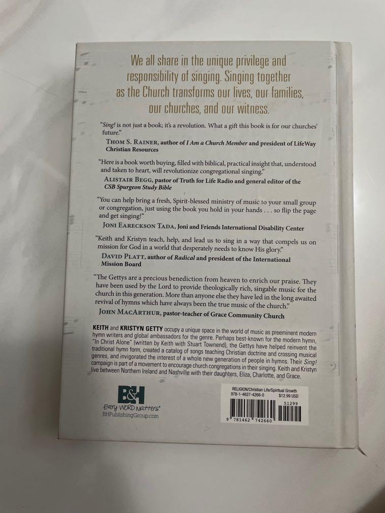 Christian Book - SING by Keith and Kristyn Getty, Hobbies & Toys, Books ...