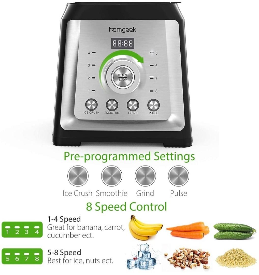 homgeek 2000W High-Speed Professional Blender. Model /NY8188MJB, TV ...