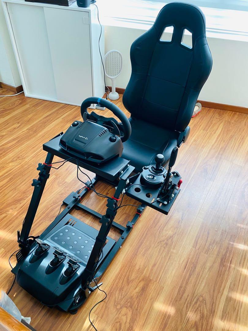 PRICE DROPPED! Logitech G29 racing wheel set with rack and chair set ...