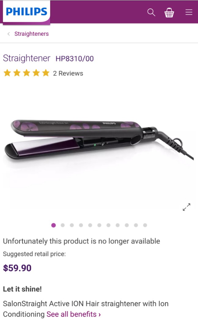 Philips ion technology straightener, Beauty & Personal Care, Hair on ...