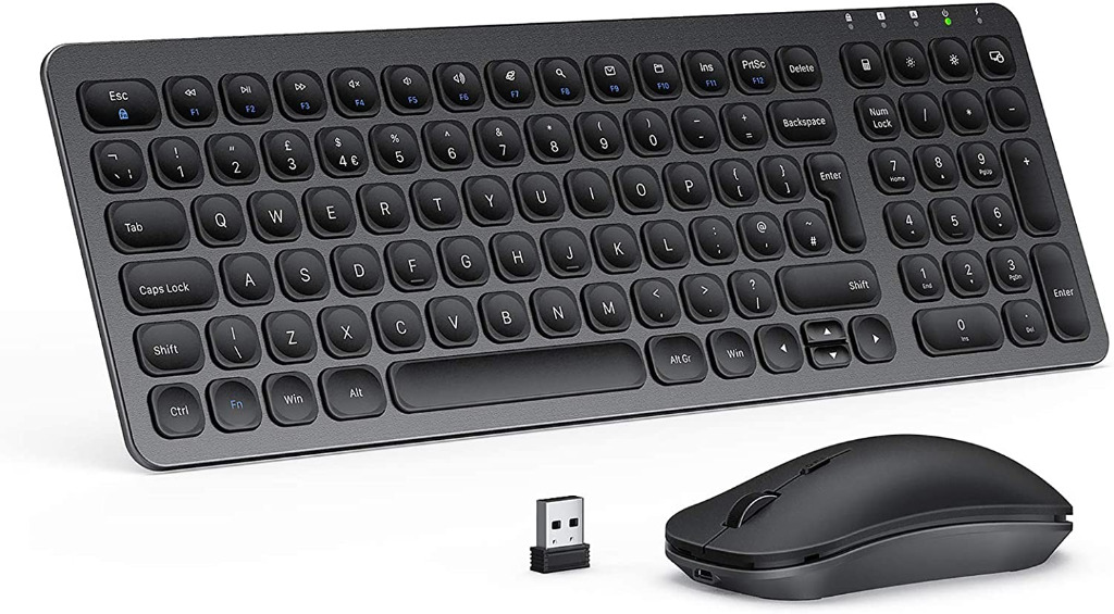 Seenda Wireless Keyboard and Mouse Set, 2.4G Rechargeable Ultra Slim ...