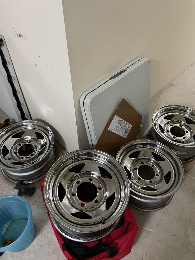 Stainless steel rims, Car Accessories, Tyres & Rims on Carousell