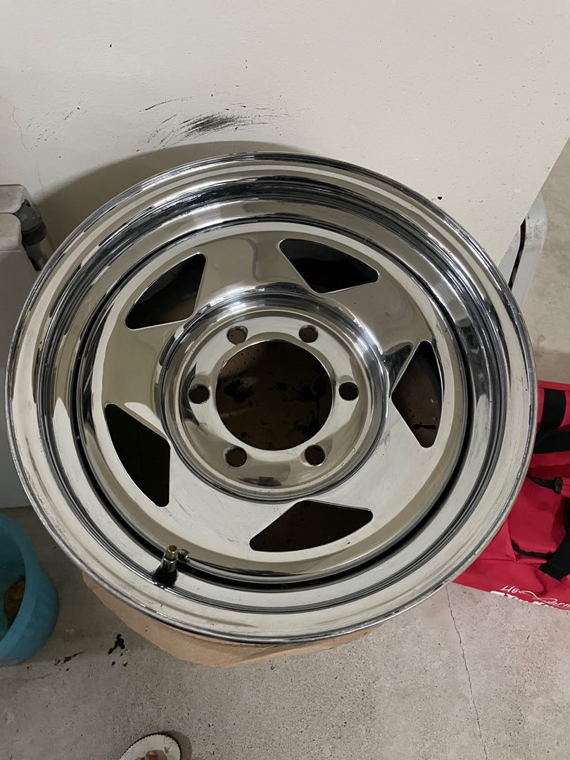 Stainless steel rims, Car Accessories, Tyres & Rims on Carousell