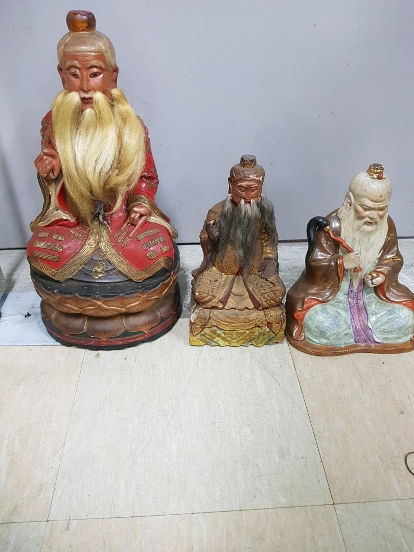 Vintage Taoist Chinese God Statue Figure Figurine Hobbies And Toys