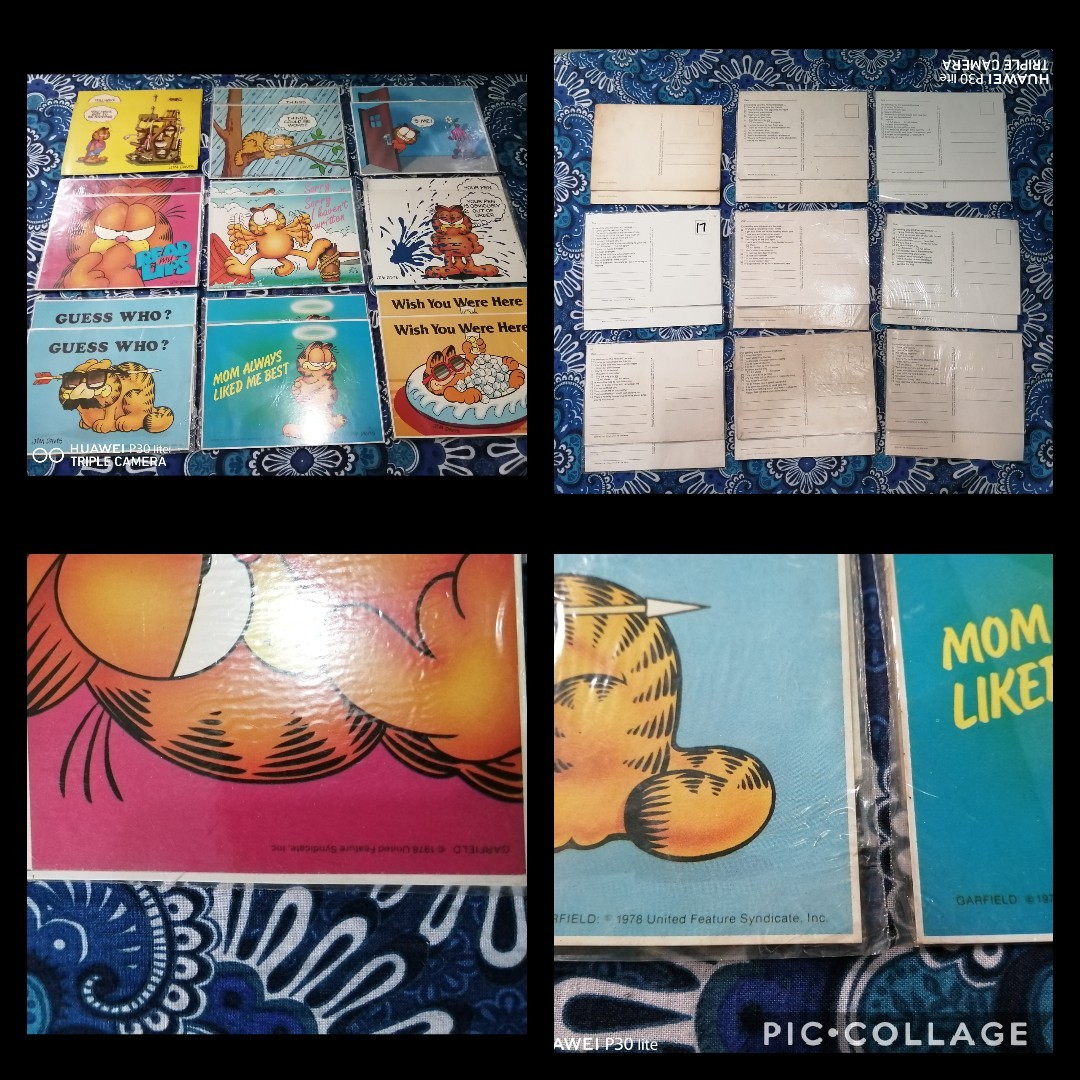 1978 Vintage Rare Garfield Printed Post Cards, Hobbies & Toys ...