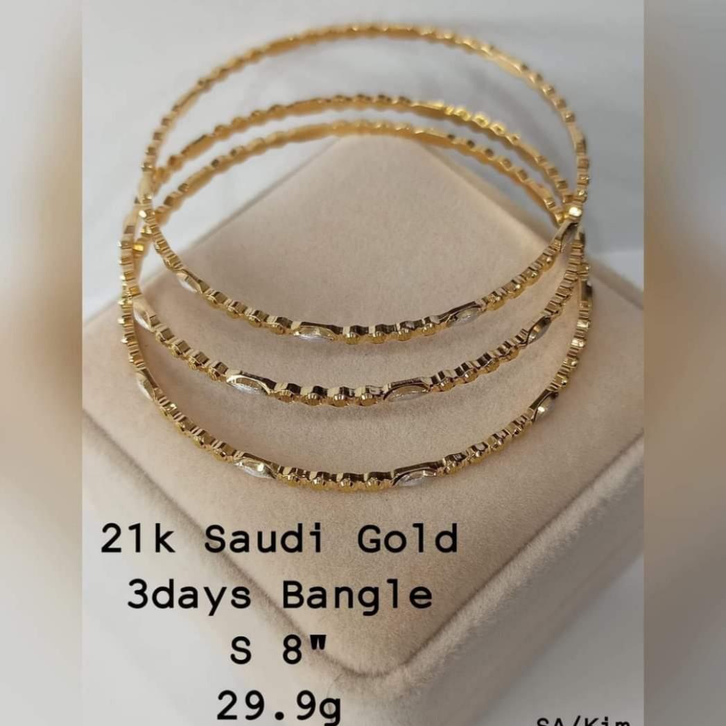 21K Saudi Gold Bangles, Women's Fashion, Jewelry & Organizers ...