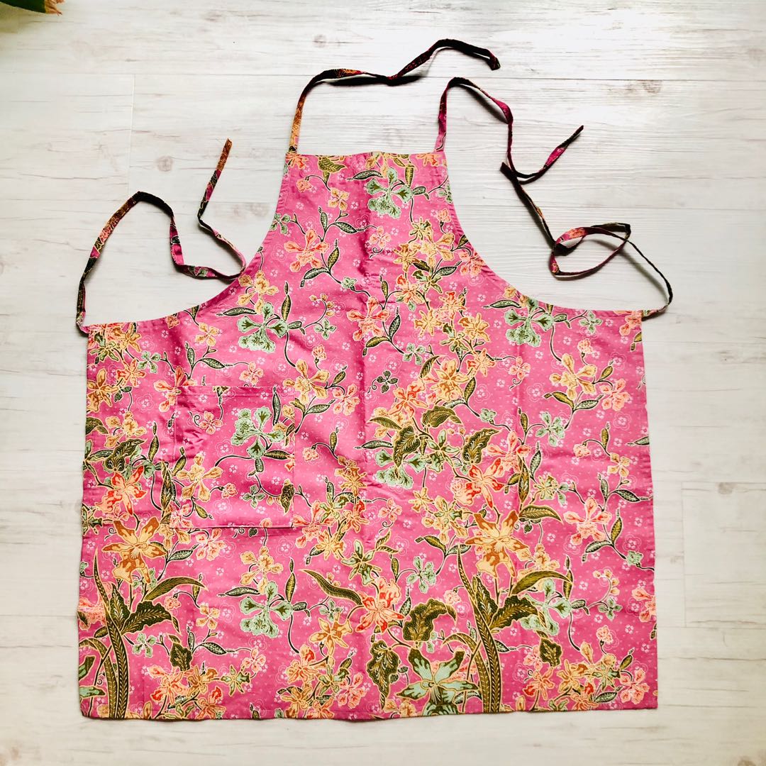 Batik Cotton Apron Handmade in Singapore, Everything Else on Carousell
