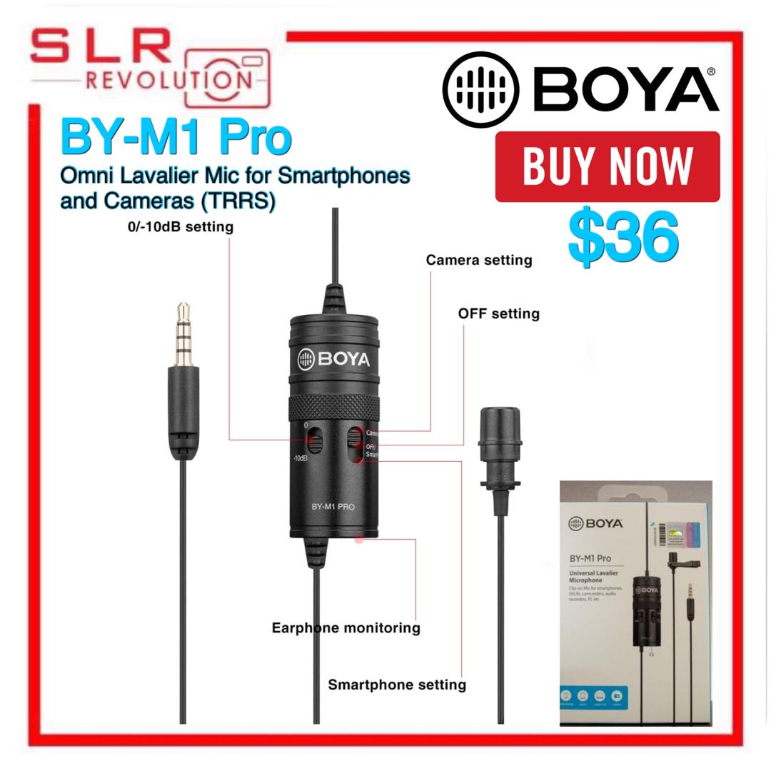 BOYA BY-M1 Pro Omni Lavalier Mic for Smartphones and Cameras (TRRS ...