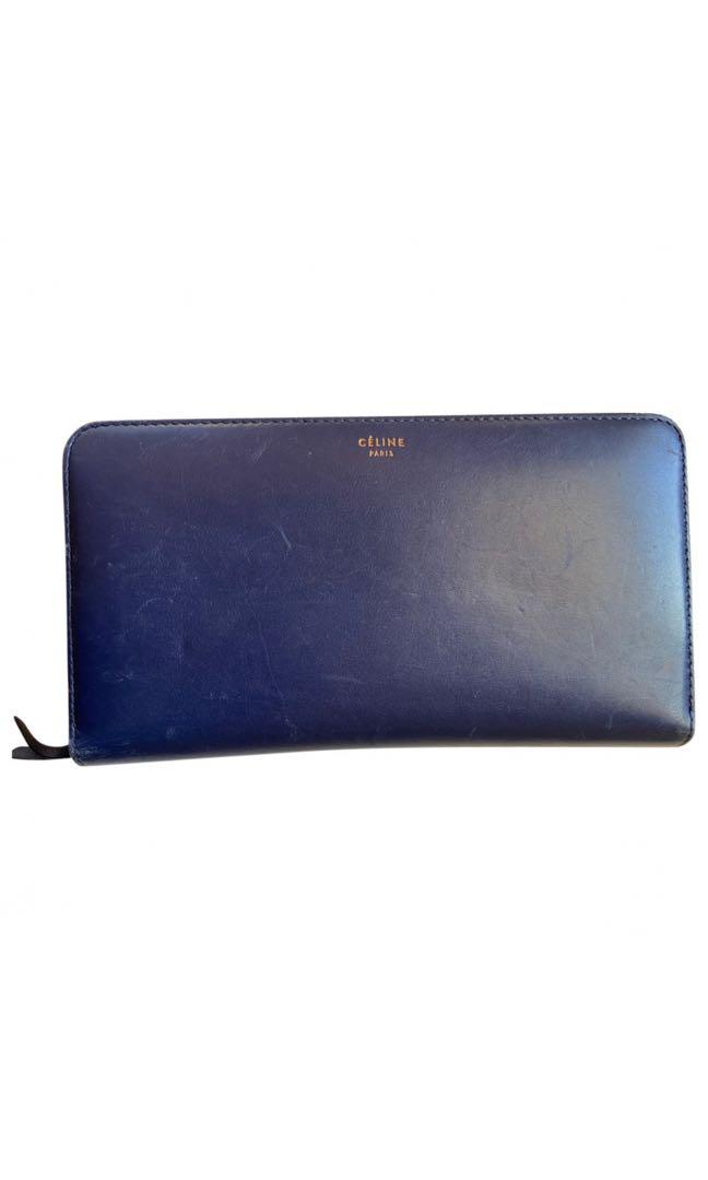 Celine Blue Long Wallet, Luxury, Bags & Wallets on Carousell