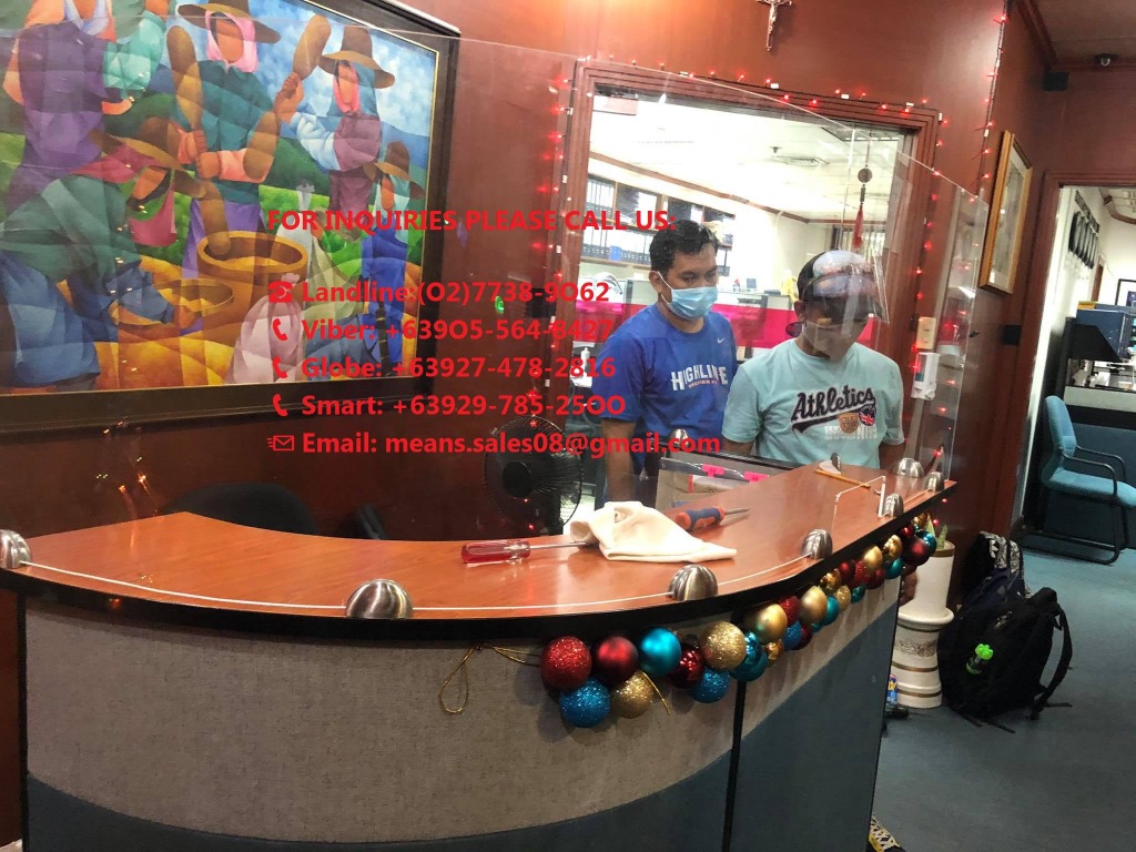 COUNTER TABLE W/ ACRYLIC SHIELD OFFICE PARTITIONS, Furniture & Home ...