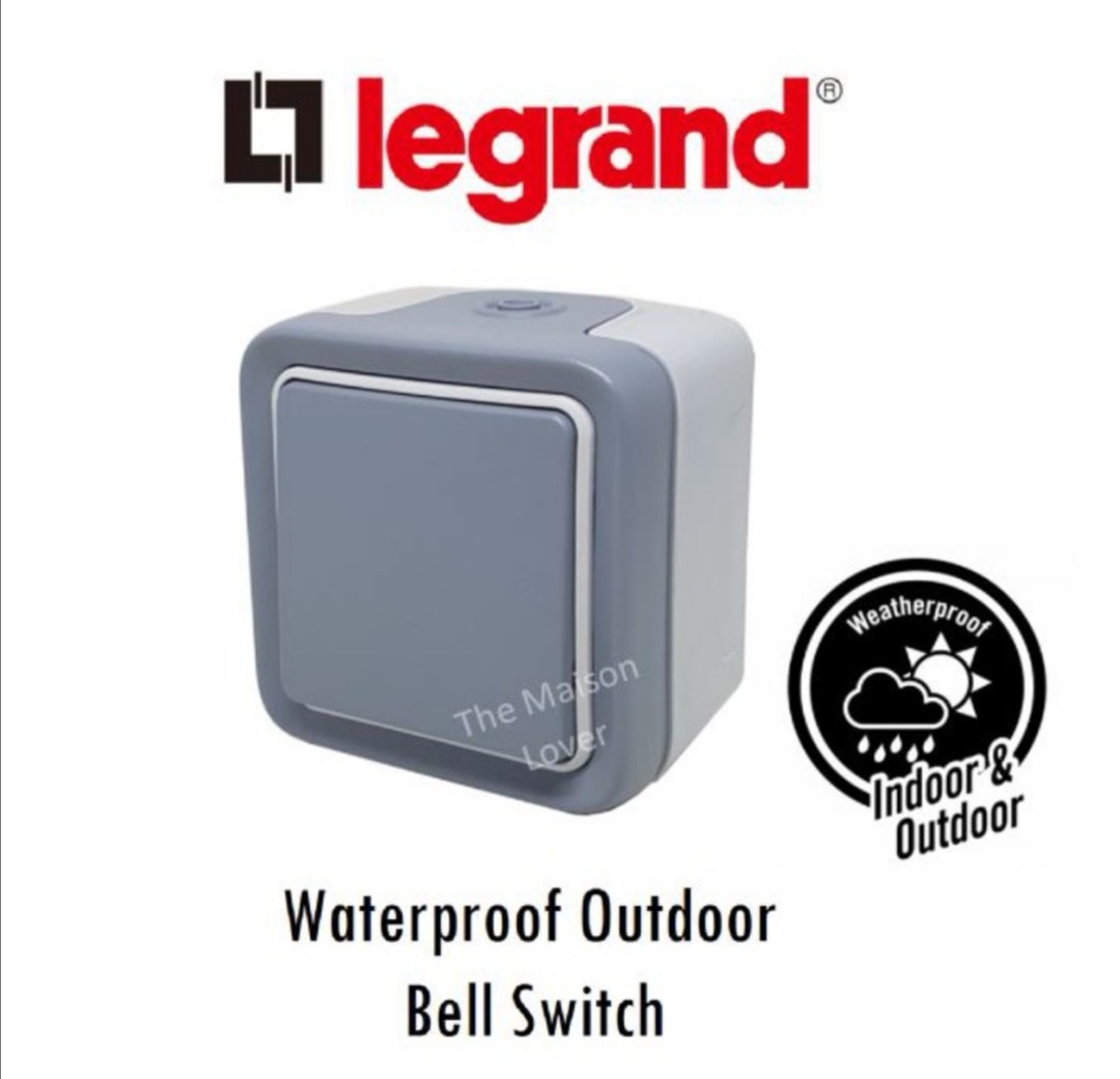 Doorbell waterproof outdoor switch Legrand, Furniture & Home Living ...