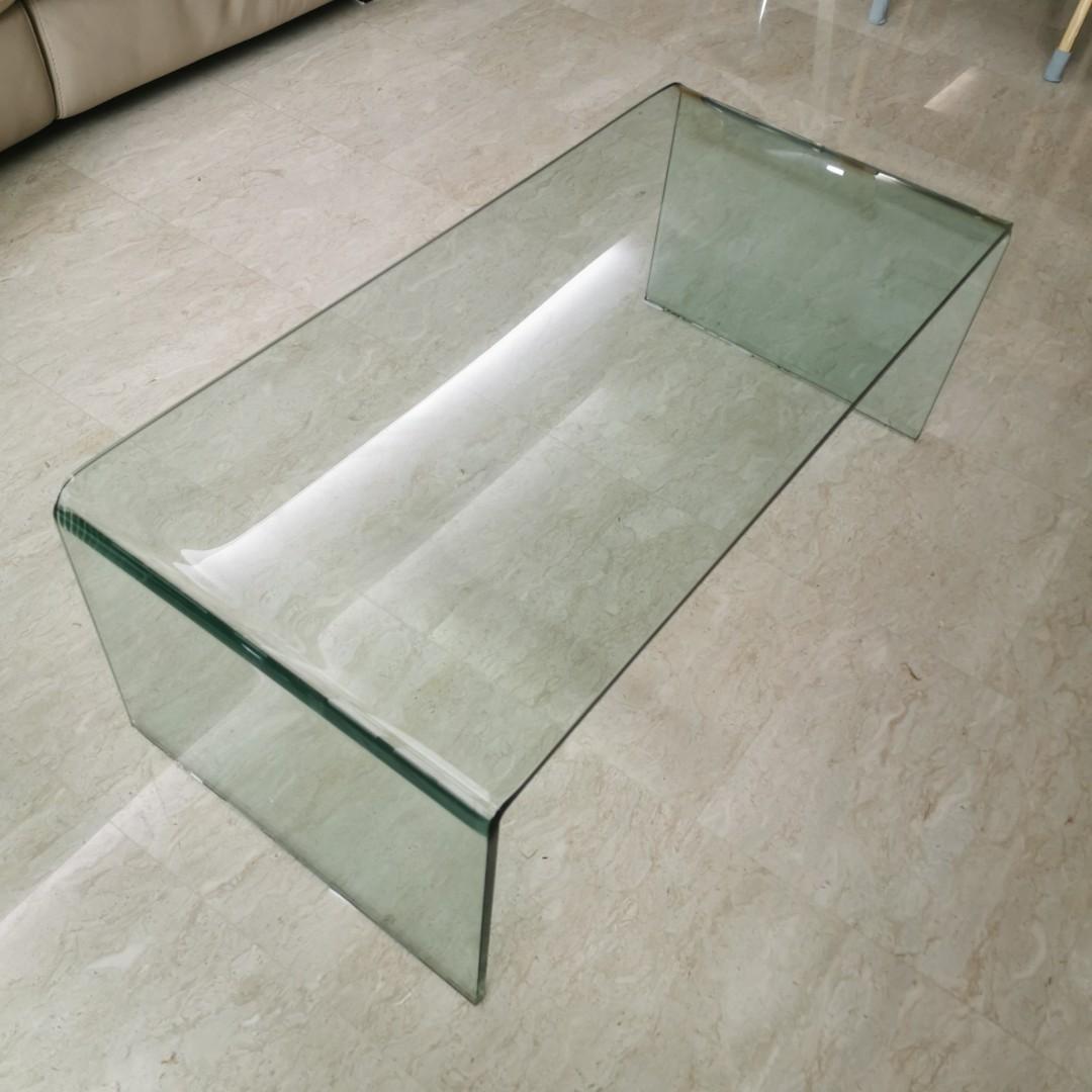 Full glass coffee table, Furniture & Home Living, Furniture, Tables ...