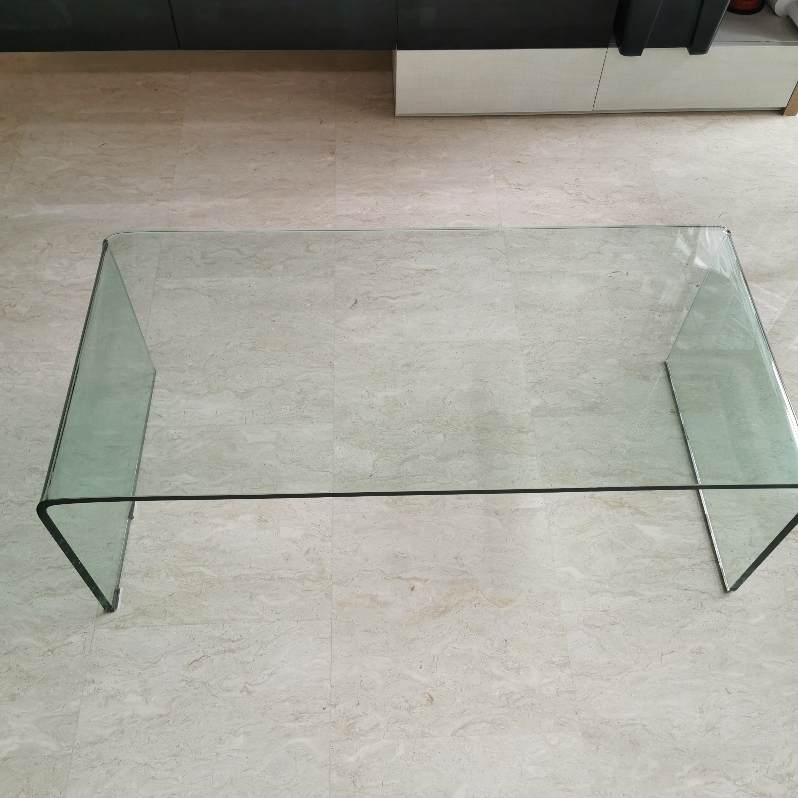 Full glass coffee table, Furniture & Home Living, Furniture, Tables ...