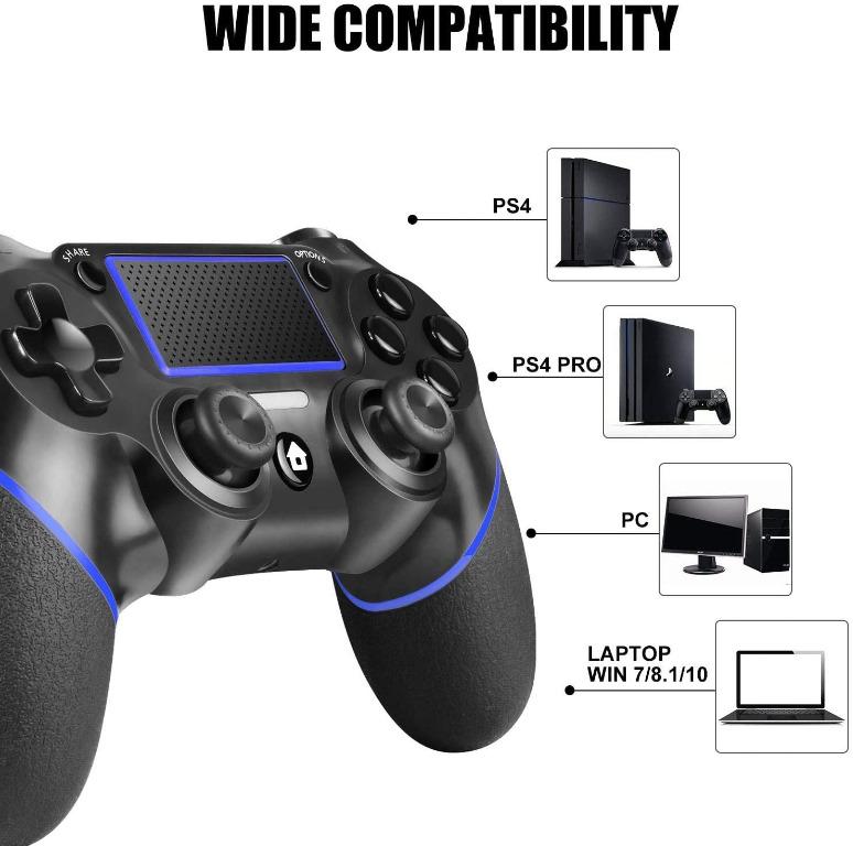 JAMSWALL Controller for PS4, Wireless Controller Gamepad Joystick for ...