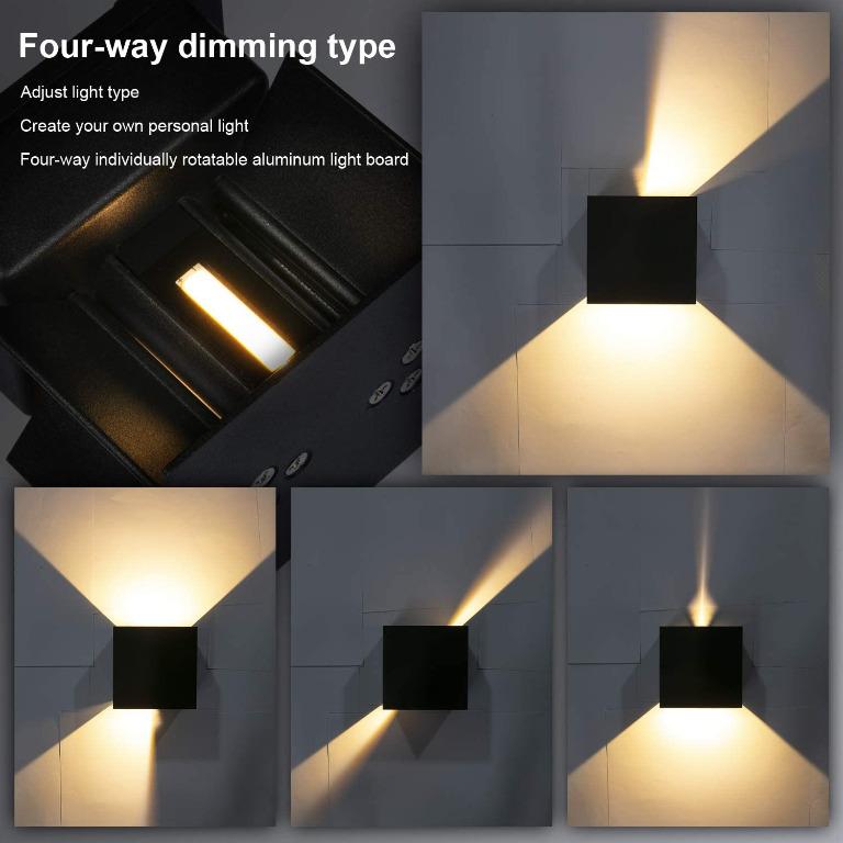 LEDMO Black 12W led wall light, with Adjustable Beam Angle Design ...
