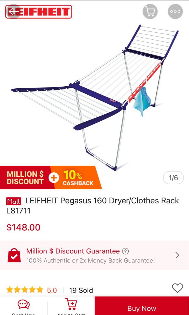 LEIFHEIT Pegasus 160 Dryer/Clothes Rack L81711, Furniture & Home Living ...