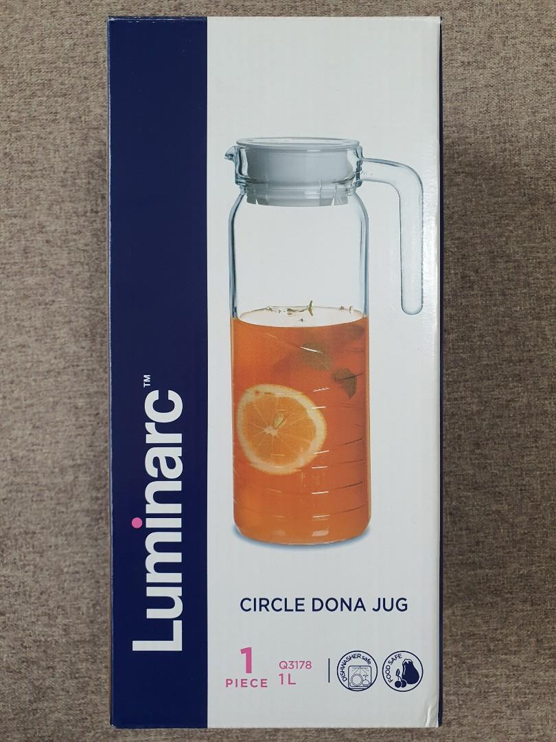 Luminarc Circle Dona Glass Jug (1 Litre), Furniture & Home Living ...