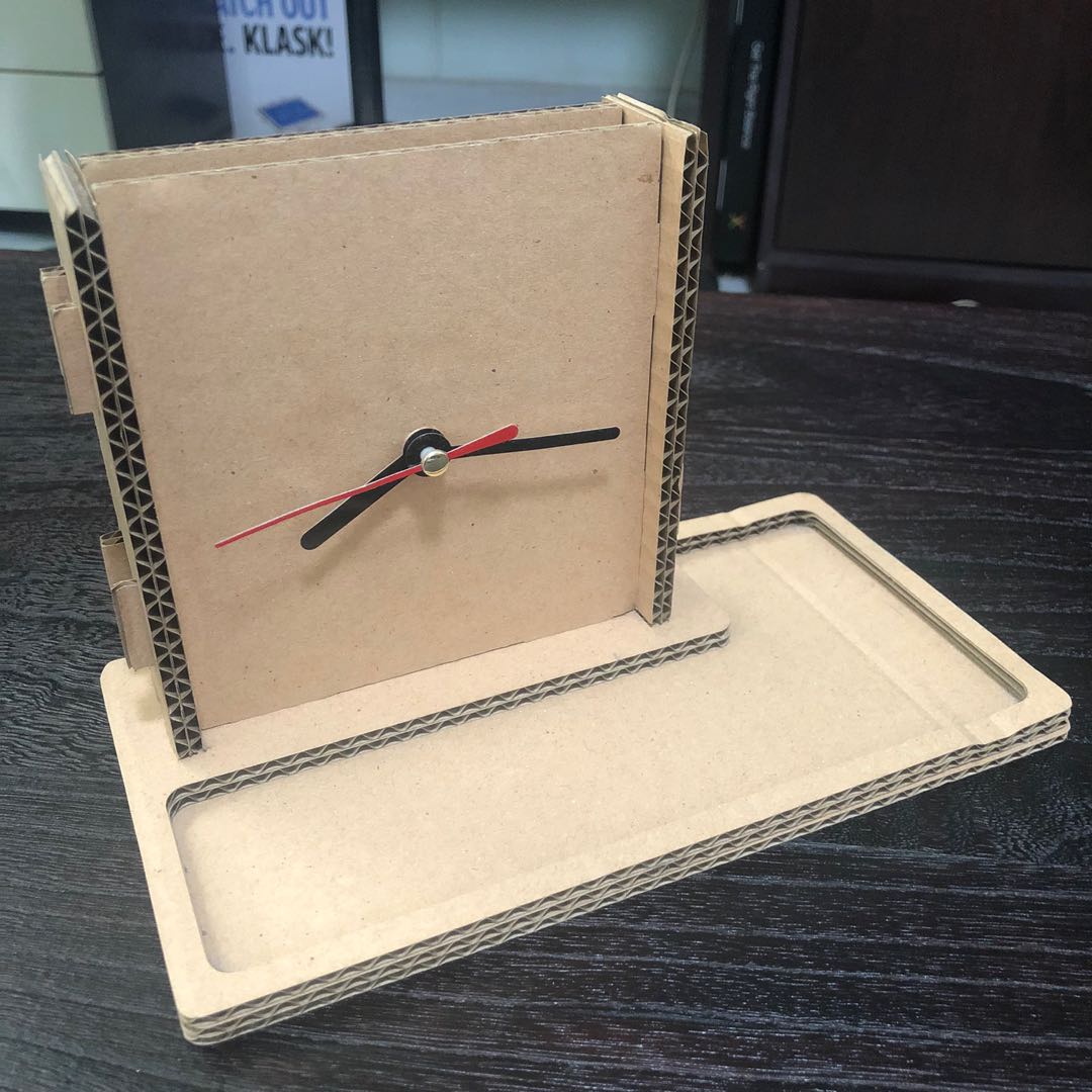 Novelty cardboard quartz clock paper, Hobbies & Toys, Stationery ...