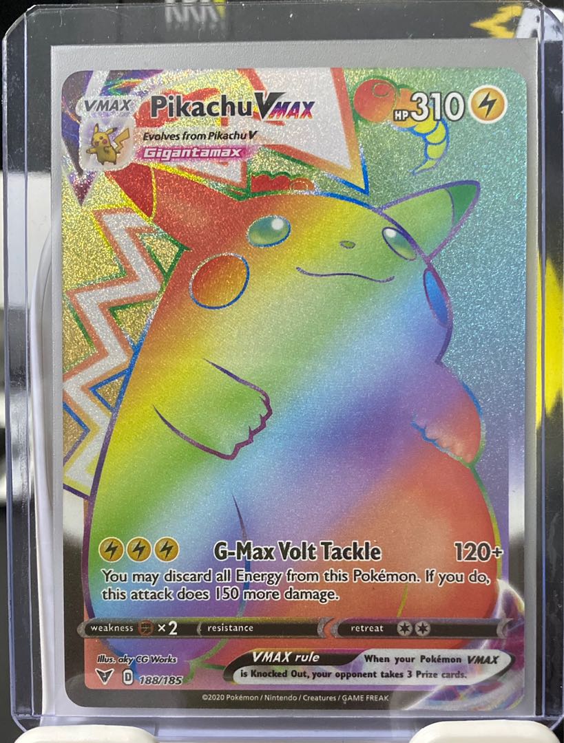 Pikachu VMAX #rainbow, Hobbies & Toys, Toys & Games on Carousell