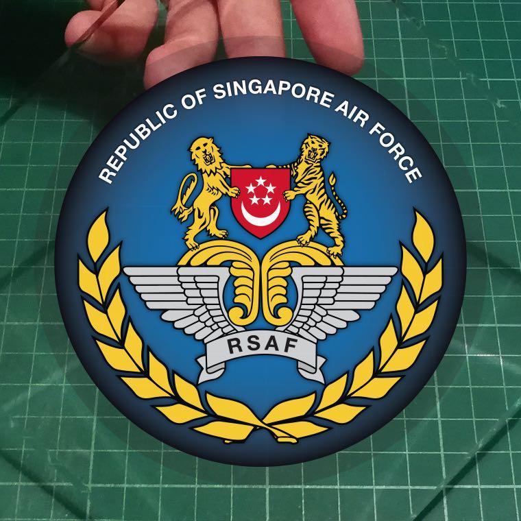 RSAF Republic of Singapore Air Force . Static Cling Car Decals . 11cm ...