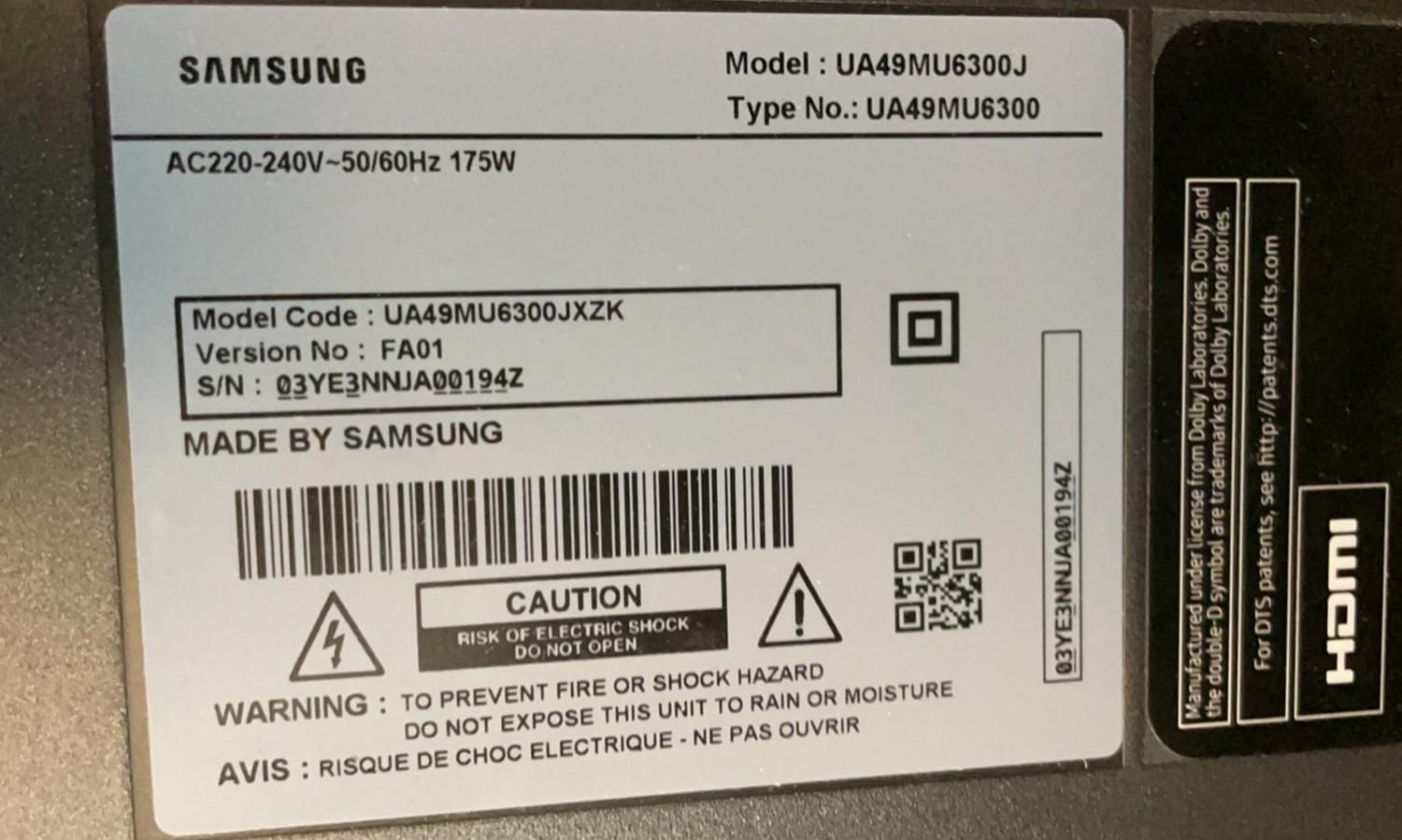 Samsung 49"吋 UHD 4K Flat Smart TV MU6300 Series 6 television 三星發光二極管數碼 ...