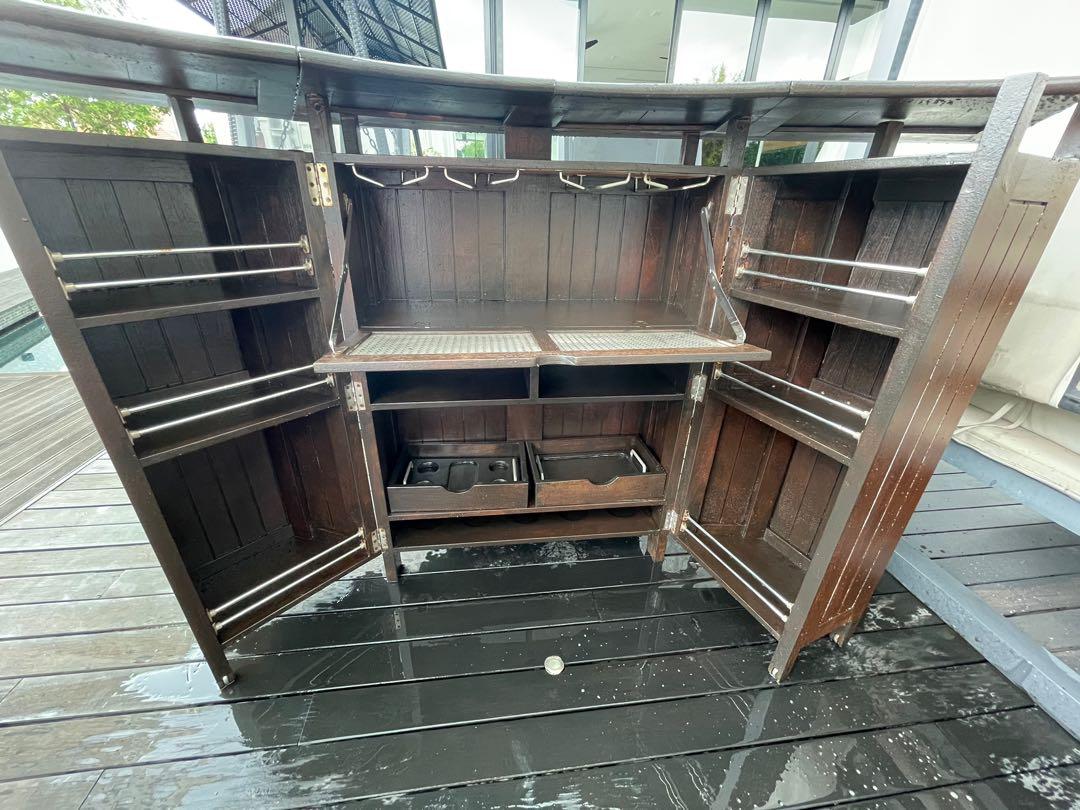 Solid Oak Bar counter / Display Cabinet, Furniture & Home Living ...