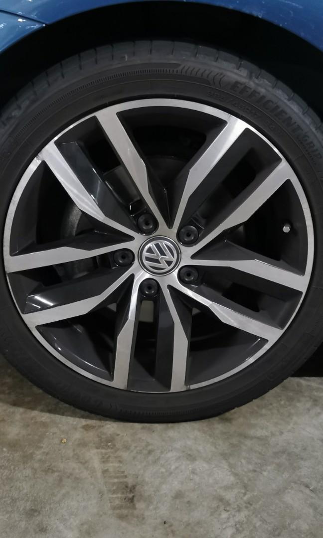 VW GOLF MK7 ORIGINAL RIMS 17", Car Accessories, Tyres & Rims on Carousell