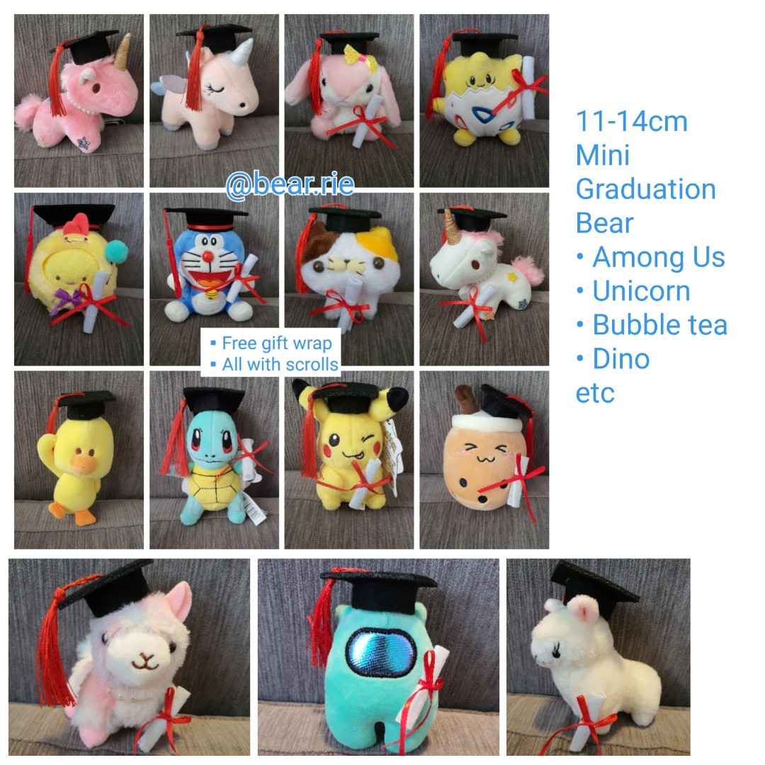 14cm mini graduation bear graduation plush toy (palm size) among us ...