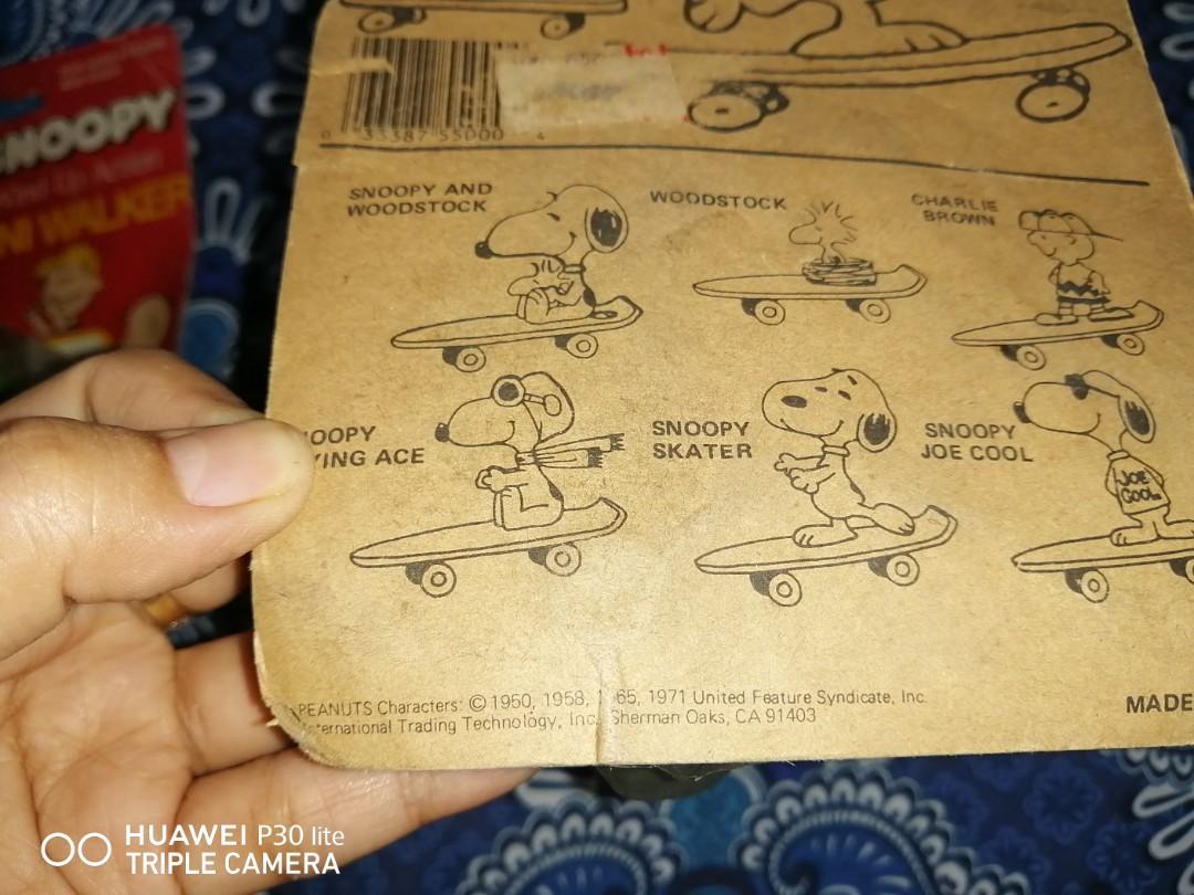1950 to 1971 Edition Vintage Rare Snoopy and Woody Paratrooper Mini Walker Skateboard, Hobbies ...