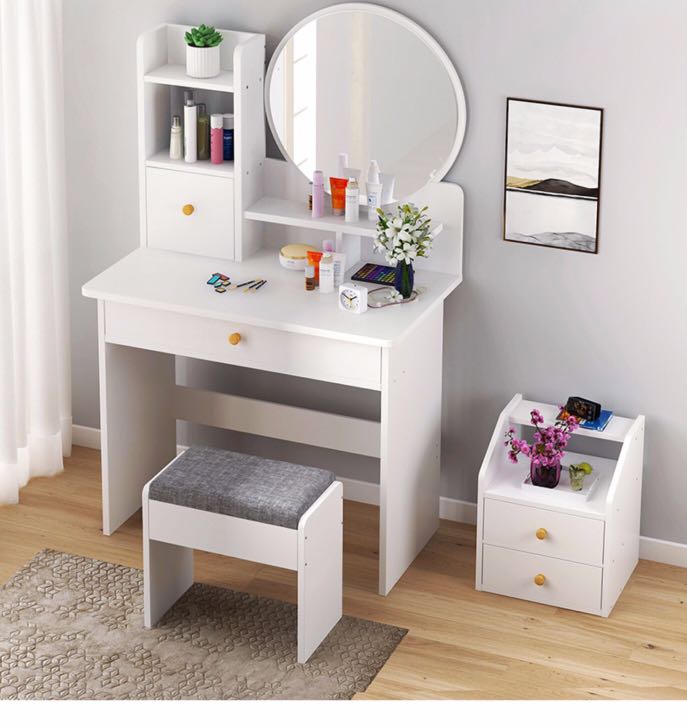 60cm Dressing Table with mirror & stool, Furniture & Home Living ...