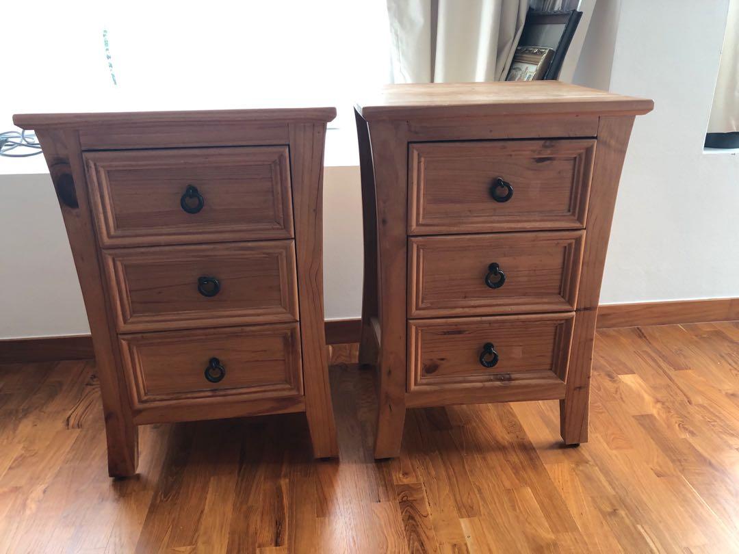 Bedside Lockers- Solid Wood, Furniture & Home Living, Furniture, Tables ...