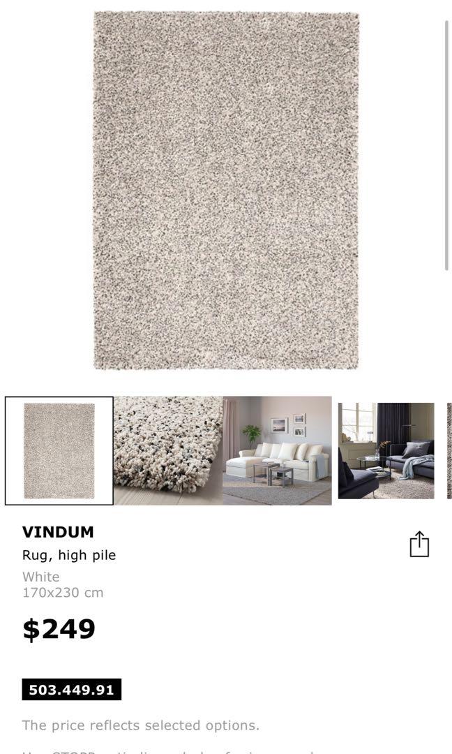 Carpet Rug - IKEA Vindum high pile 230X170, Furniture & Home Living ...