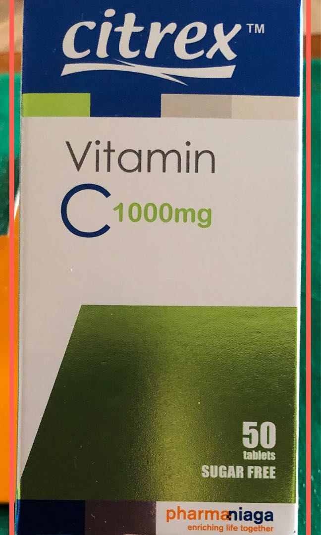 CITREX VITAMIN C 1000mg 50 Tablets (Sugar Free), Health & Nutrition ...