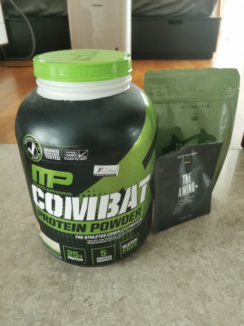 Combat protein powder (opened) 5lbs and freebies, Health & Nutrition ...