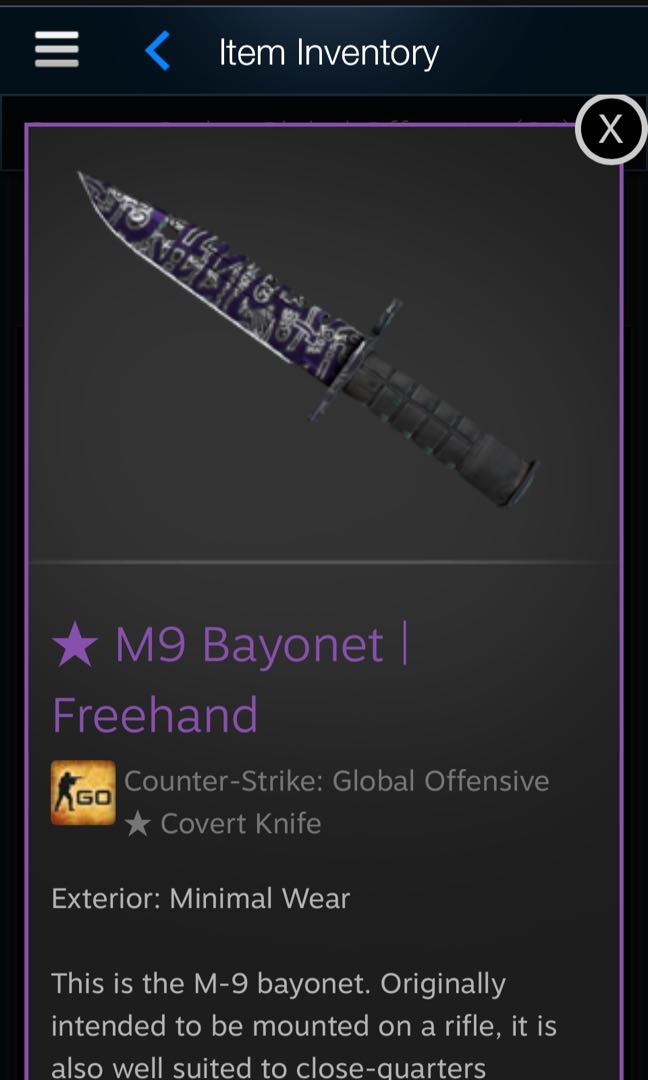 CSGO M9 Bayonet MW 0.0945 Freehand, Video Gaming, Gaming Accessories, Game Gift Cards & Accounts ...