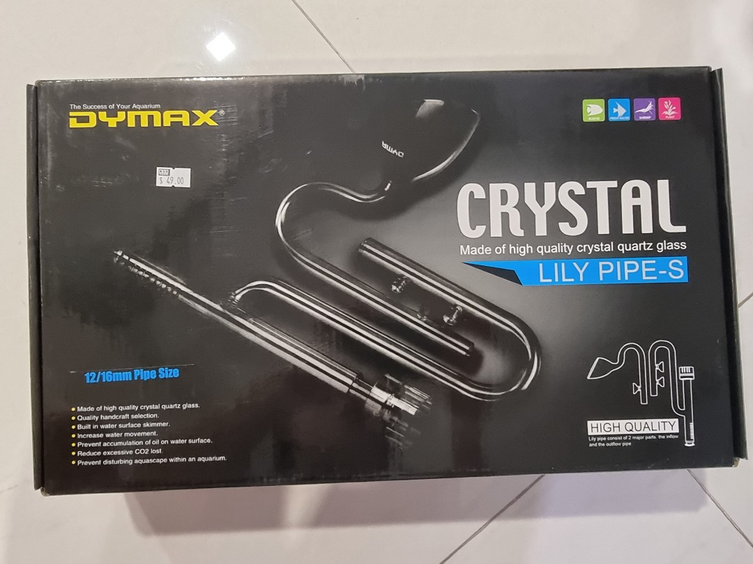 Dymax Crystal Lily Pipe with Skimmer, Pet Supplies, For Fish, Fish Tank ...