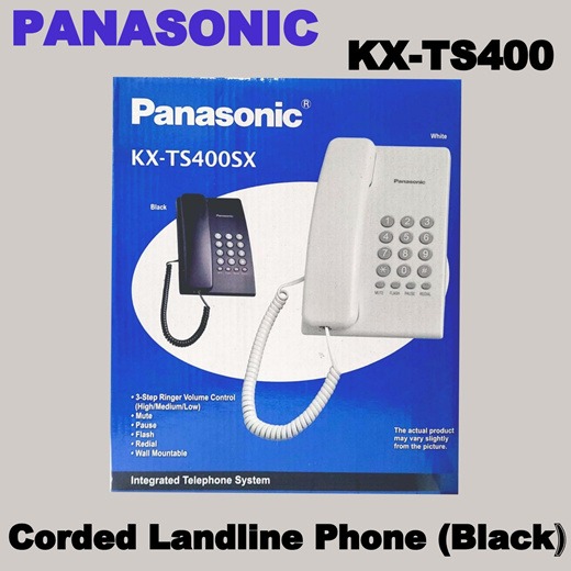 Panasonic KX-TS400SXB Corded Landline Phone (Black) WITH 6 MONTHS SHOP ...
