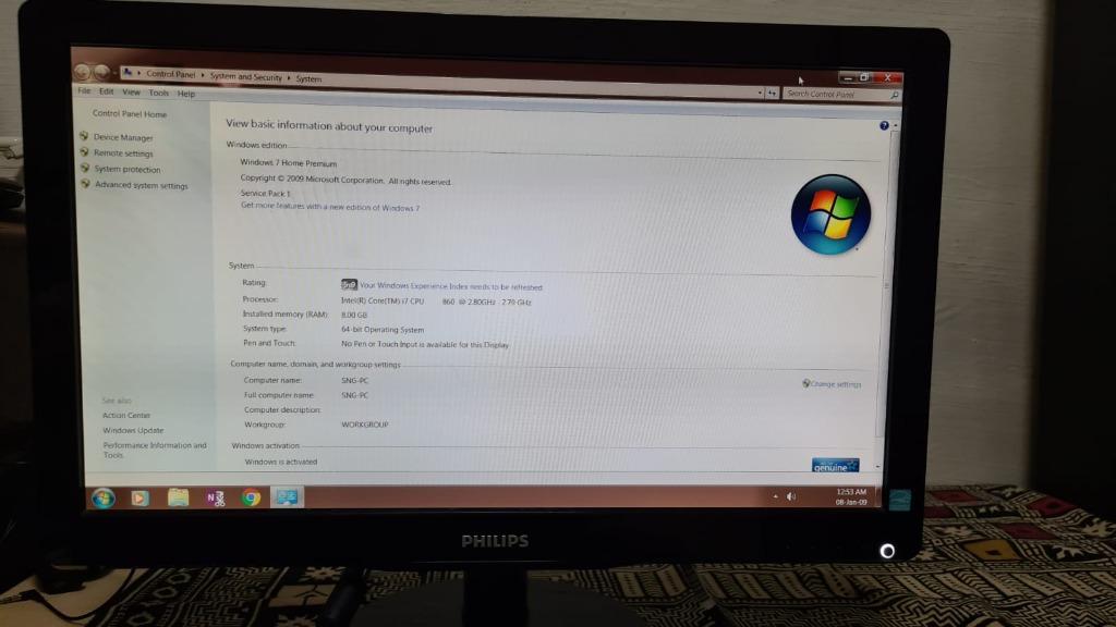 Refurbished desktop set with i7 processor, 8 GB RAM, 500GB HDD, Windows ...