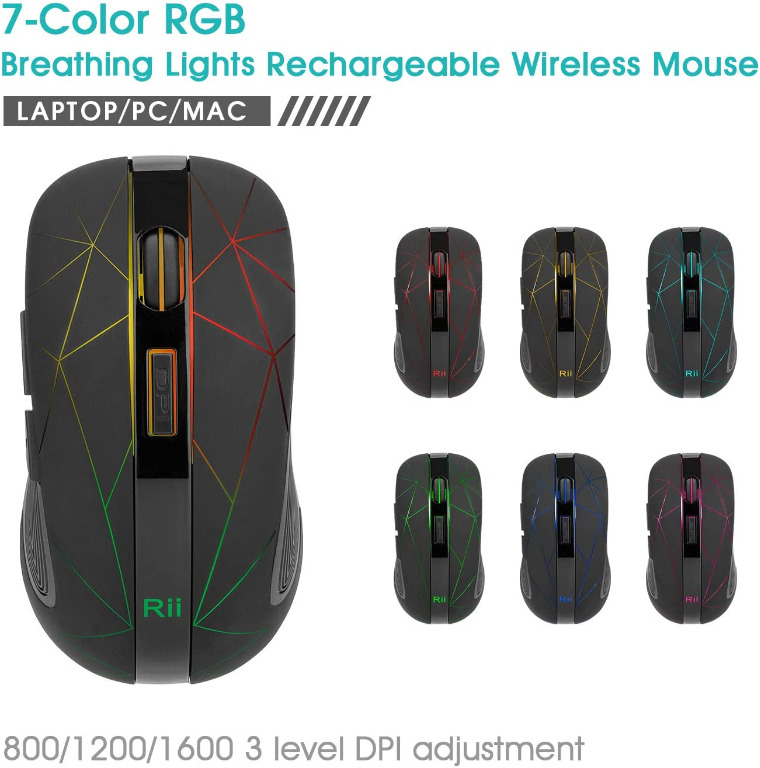 Rii RM200 Wireless mouse,2.4G Wireless Mice Optical Mouse with USB Nano ...