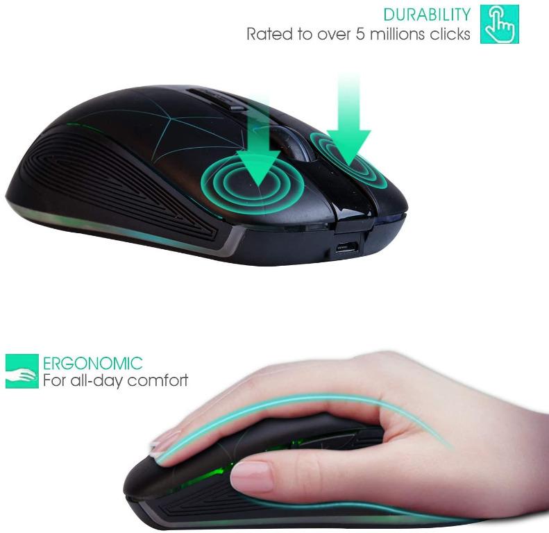 Rii RM200 Wireless mouse,2.4G Wireless Mice Optical Mouse with USB Nano ...