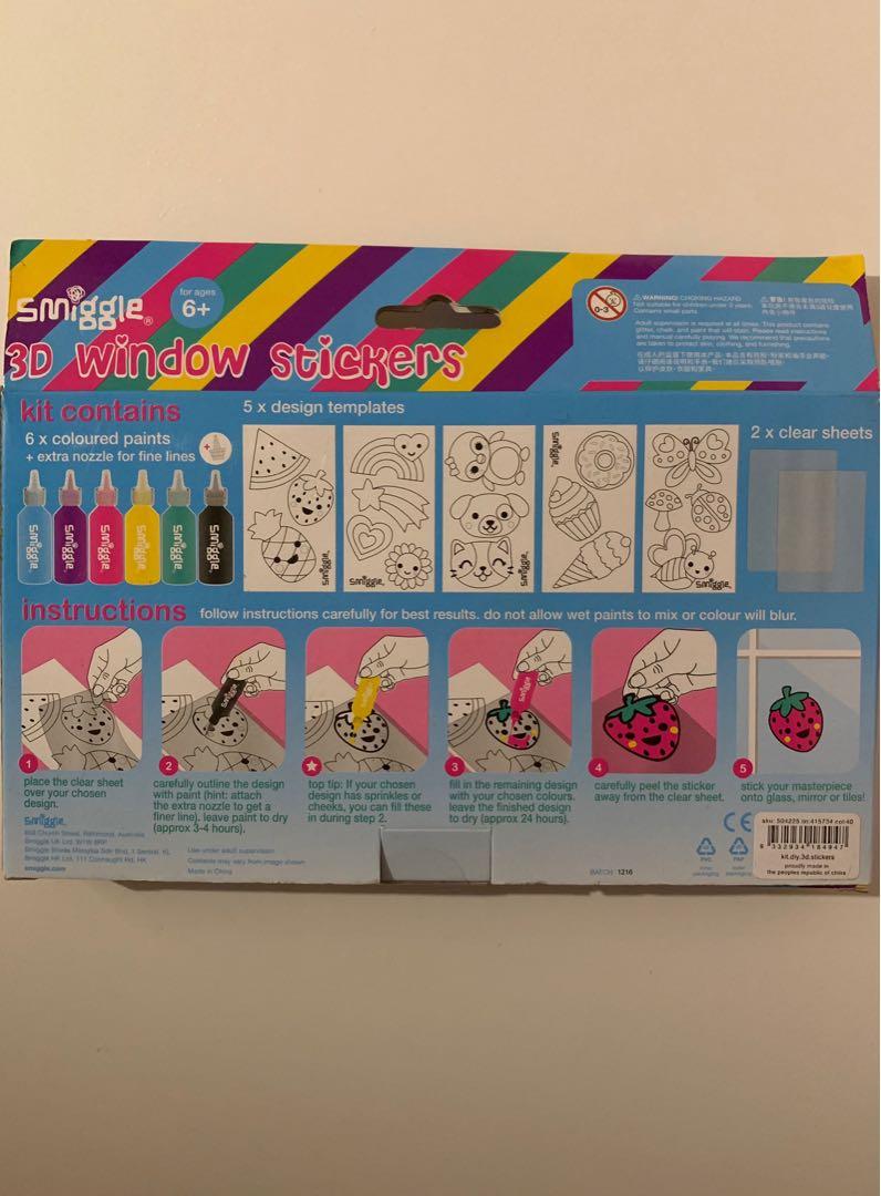 Smiggle DIY 3D Window Stickers kit, Babies & Kids, Going Out, Strollers ...