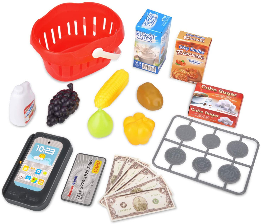 Victostar Toy Till for Kids Pretend & Play Supermarket Cash Register ...