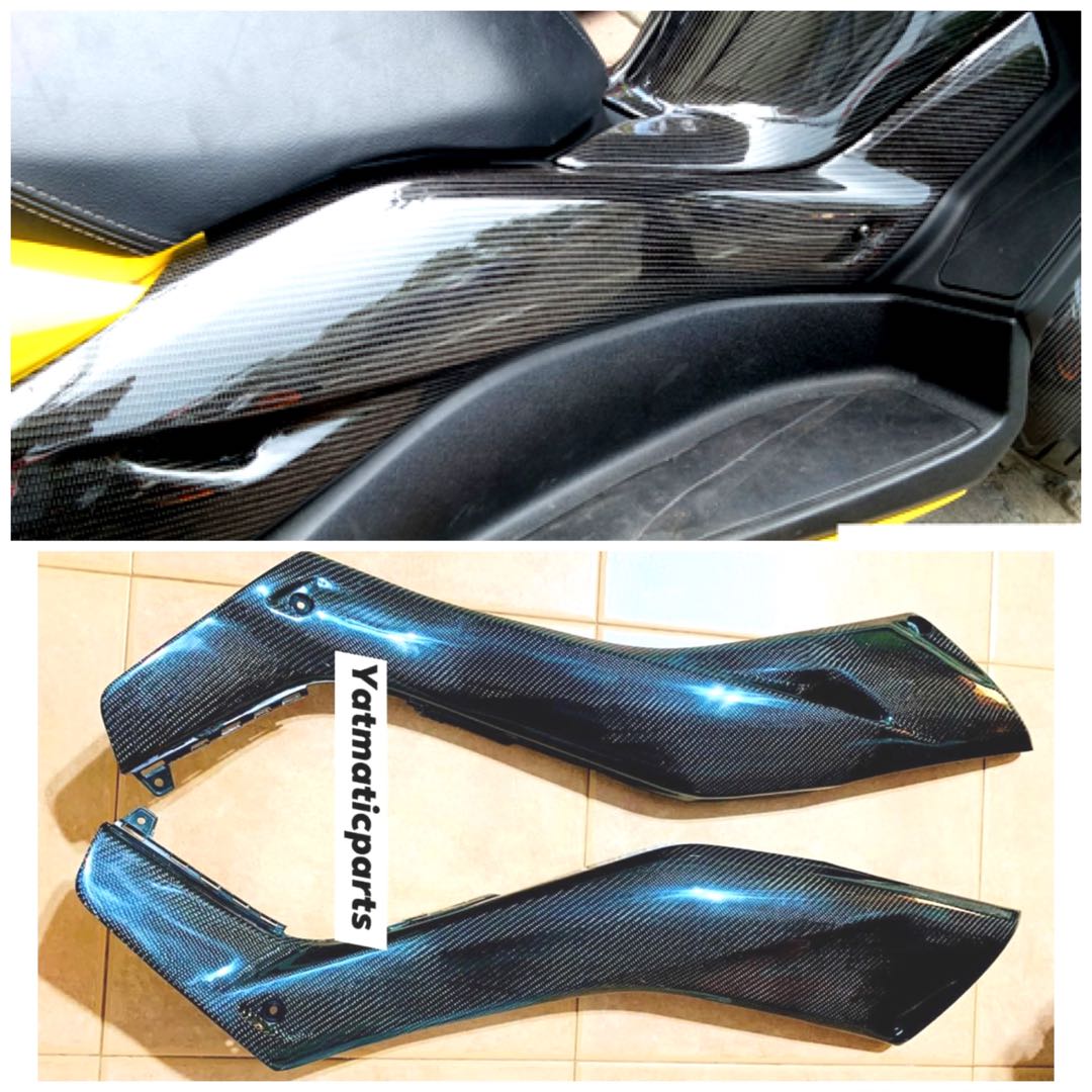 Xmax side panel ori slim Carbon Kevlar., Motorcycles, Motorcycle ...
