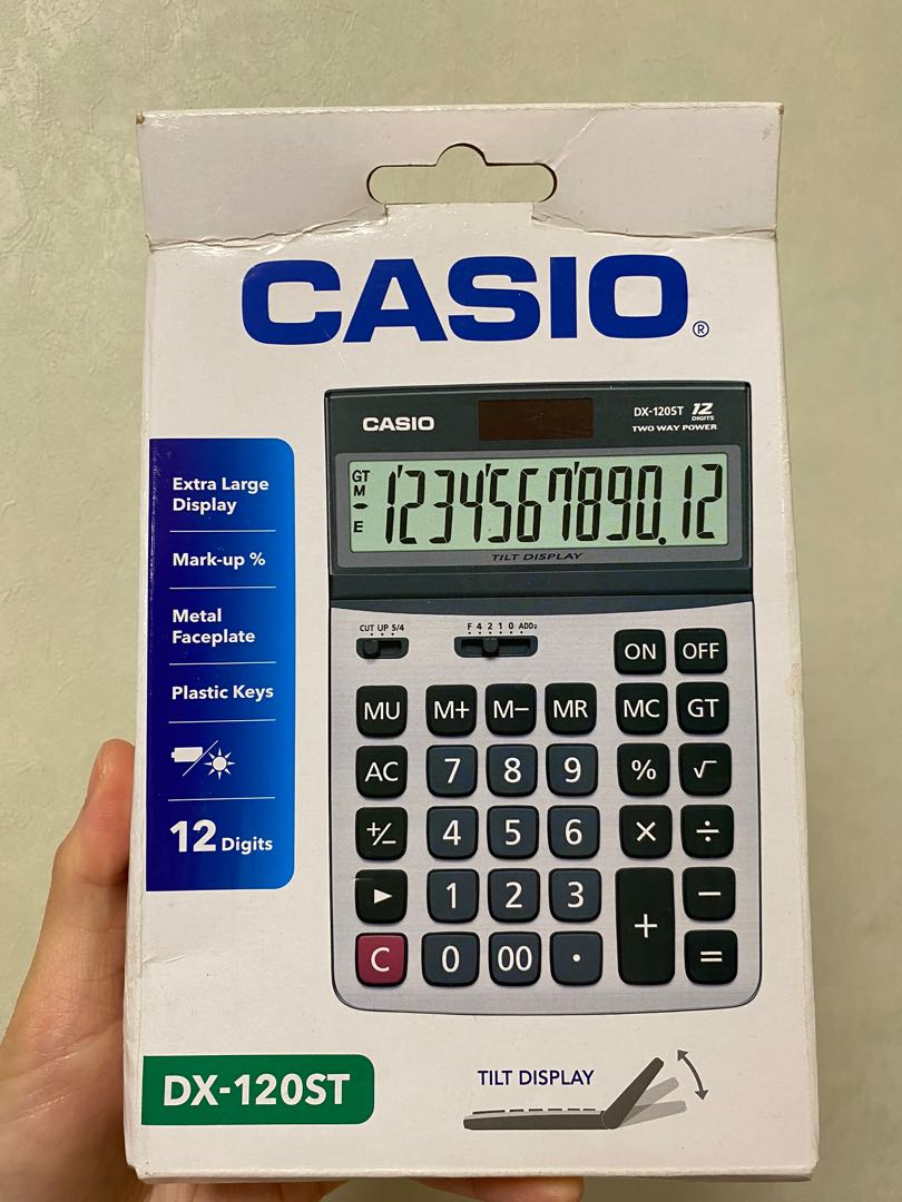 Casio DX-120ST 計數機, 興趣及遊戲, 手作＆自家設計, 文具 - Carousell