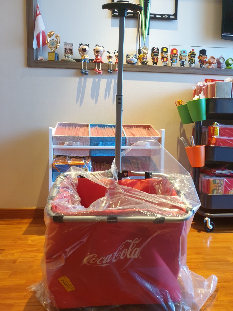 Coca Cola Coke Cloth trolley with extendable handle, Babies & Kids ...